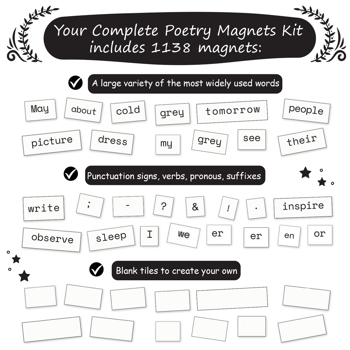 Complete Poetry Magnets Kit - Elevate Сonversations using Magnets with ...