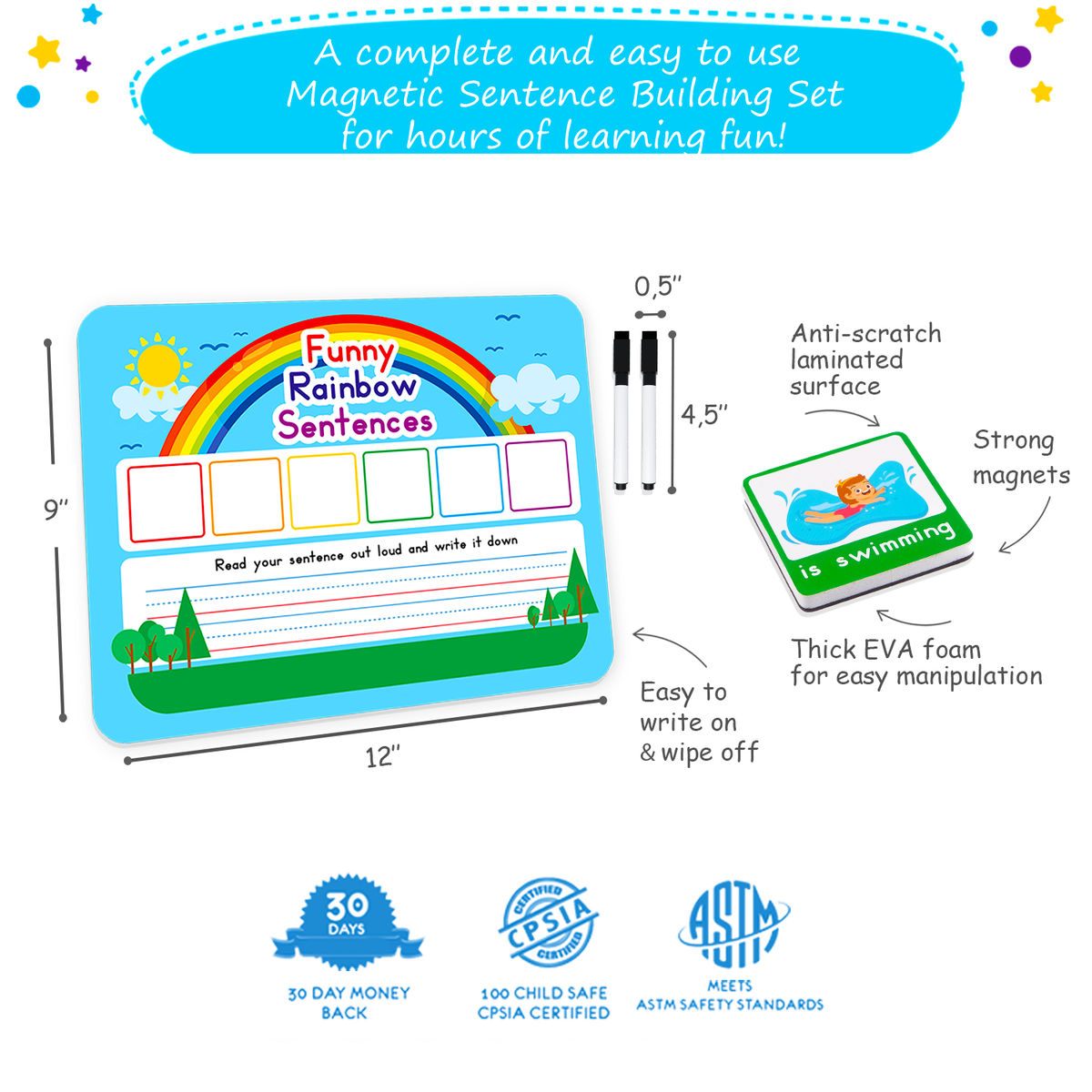 Sentence Building Magnets – Fun Sentence Games & Word Building for Kids ...