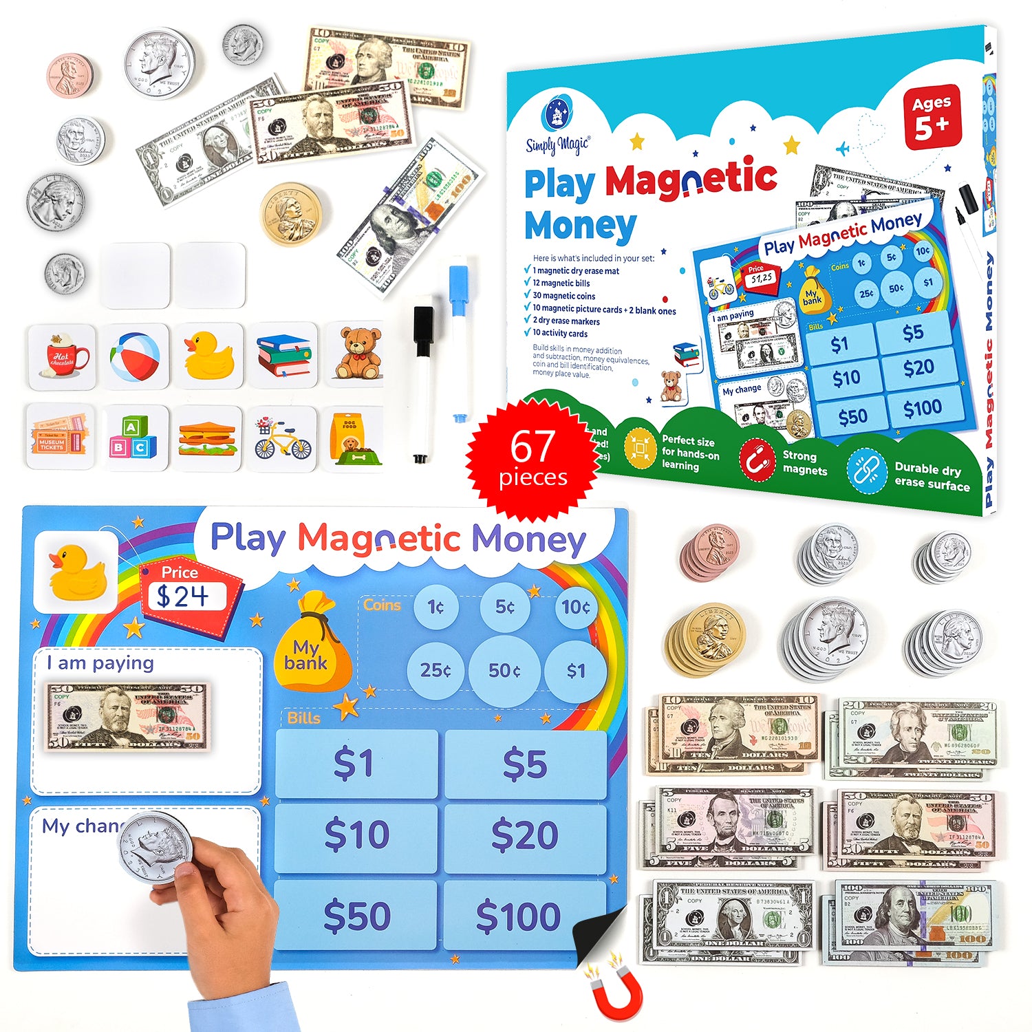 Simply Magic Magnetic Math Manipulatives - Fun Magnetic Math Tools for ...