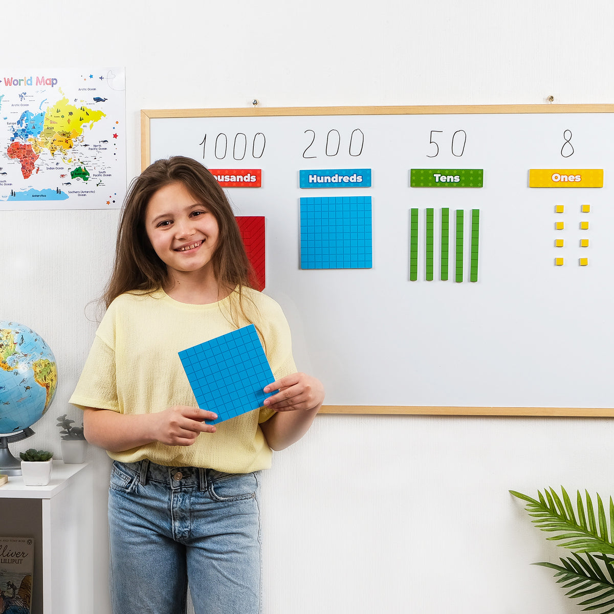 Colorful Magnetic Base Ten Blocks + Headings - 135 PCS Math Set ...