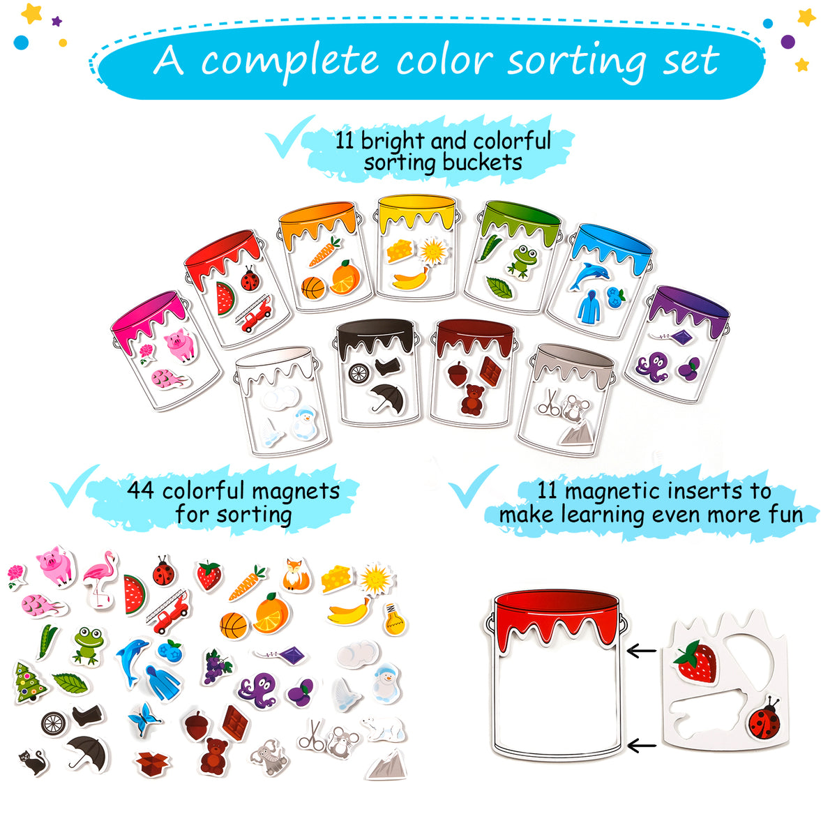 Magnetic Color Sorting Set for Toddlers - Color Matching Games ...