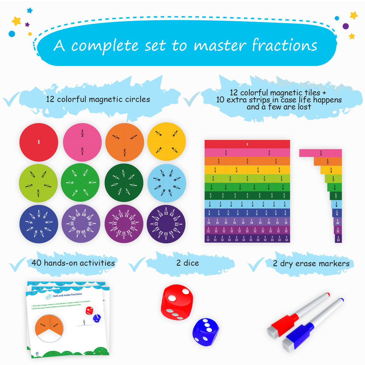 Magnetic Fraction Activity Kit - Fun Fraction Games & Activities ...