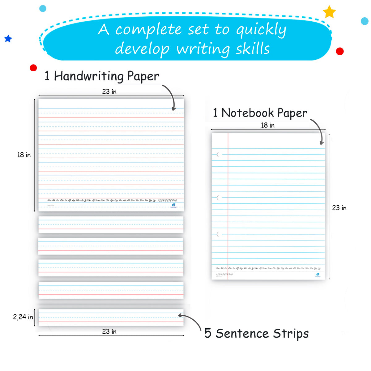 Magnetic Notebook & Handwriting Paper Kit – Reusable Writing Paper for ...