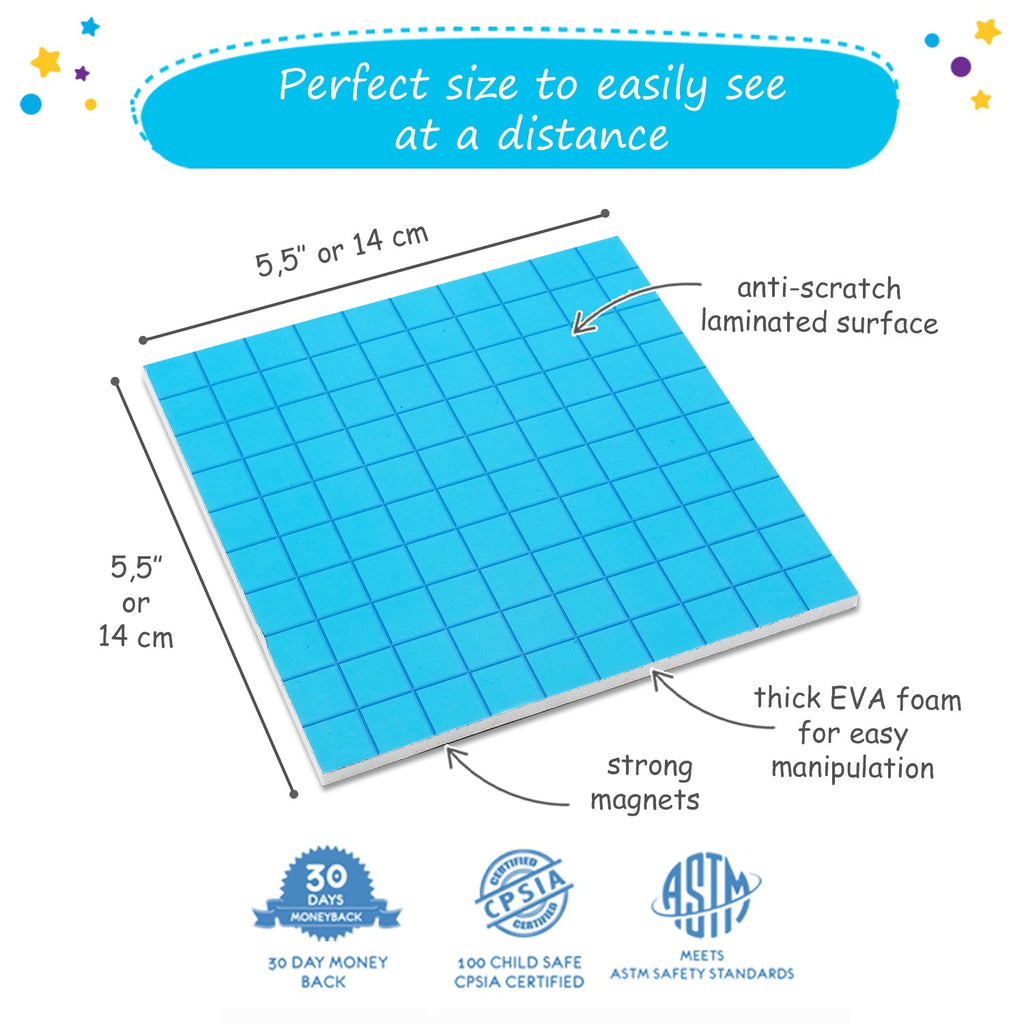 Jumbo Blue Magnetic Base Ten Blocks + Headings - 135 PCS Set – Simply Magic